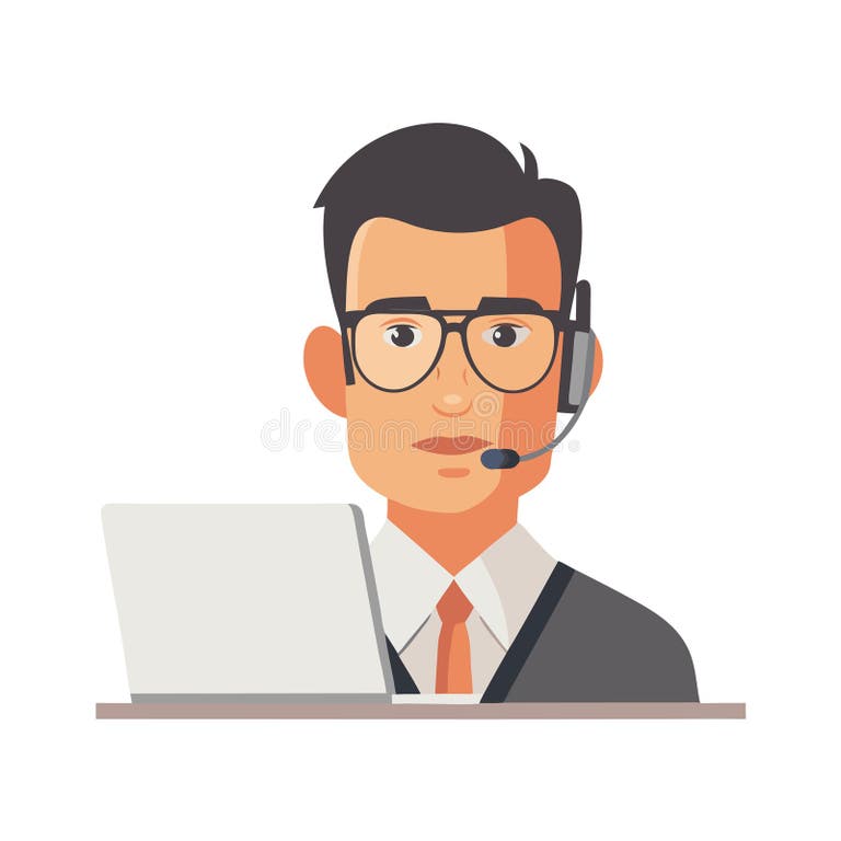Customer Service Representative Vector Illustration for Professional ...