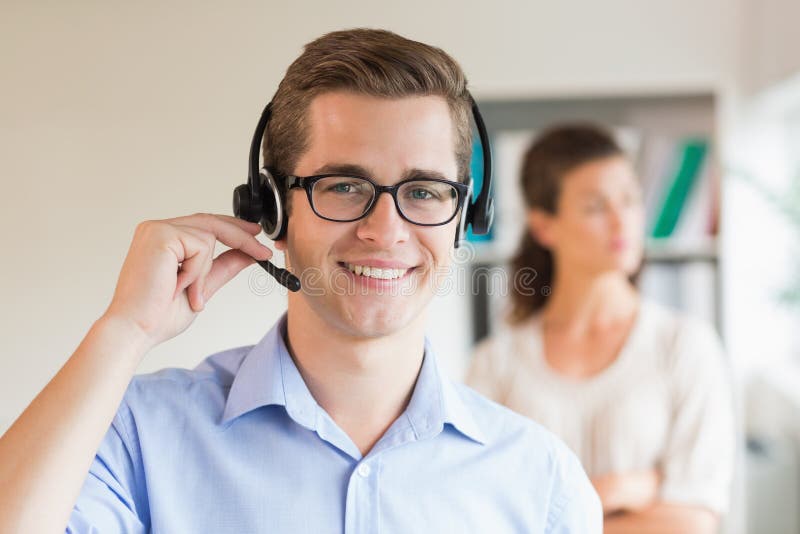 Customer Service Representative Wearing Headset Stock Image - Image of ...