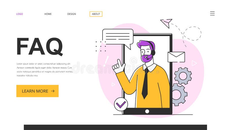 Customer Service Representative at Work Stock Vector - Illustration of ...