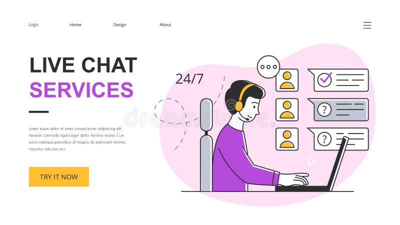 Customer Service Representative at Work Stock Vector - Illustration of ...