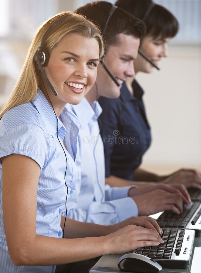 Happy Customer Service Reps Stock Photo - Image of adult, hispanic ...