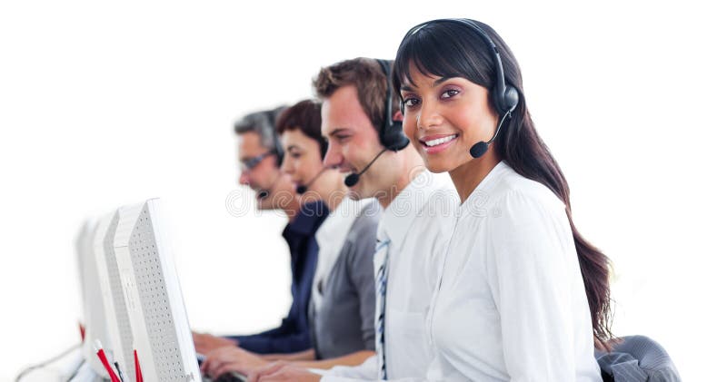 Customer Service Representatives with Headset on Stock Image - Image of ...