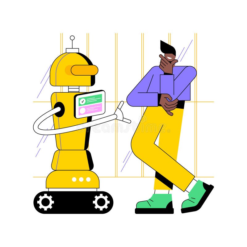 Customer Service Robots Isolated Cartoon Vector Illustrations. Stock ...