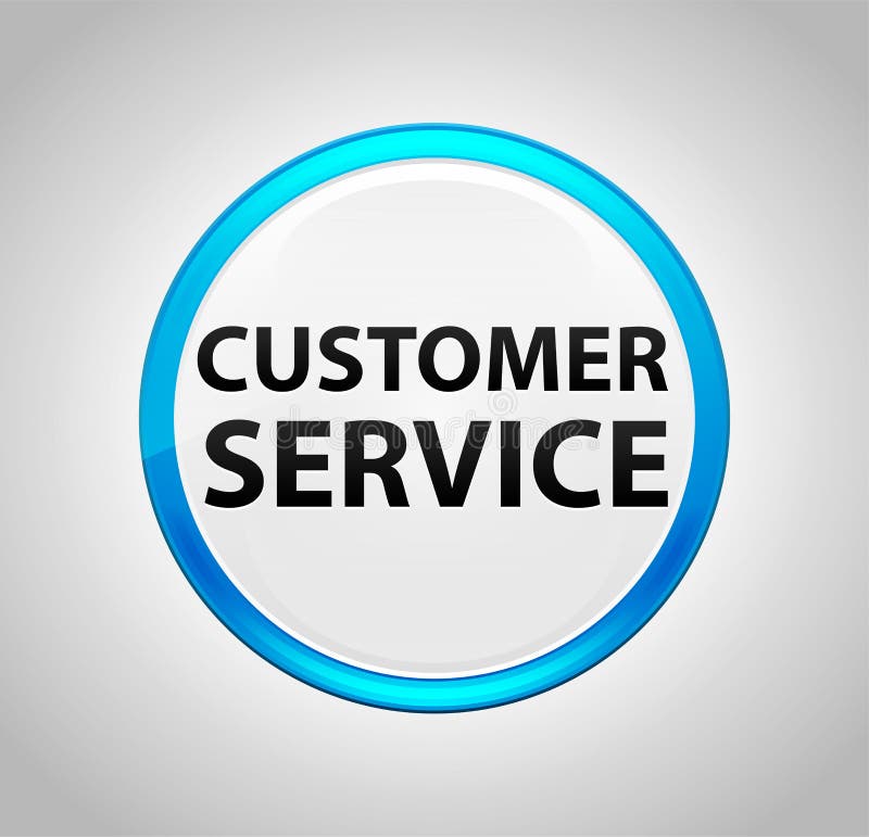 Customer Service Round Blue Push Button Stock Illustration ...