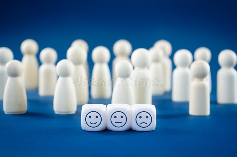 Three White Blocks with Different Expressions of Satisfaction on Them ...