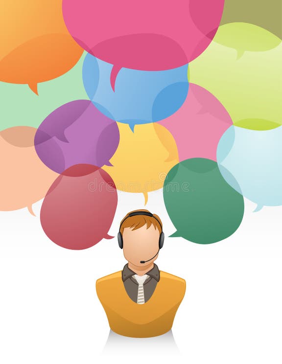 Customer Service with Speech Bubble Stock Illustration - Illustration ...