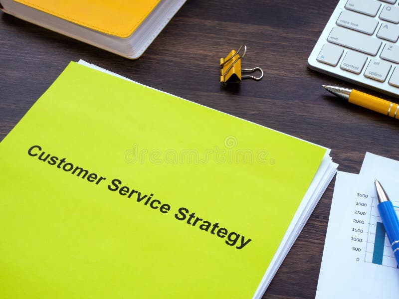 Customer Service Strategy on the Office Desk. Stock Image - Image of ...