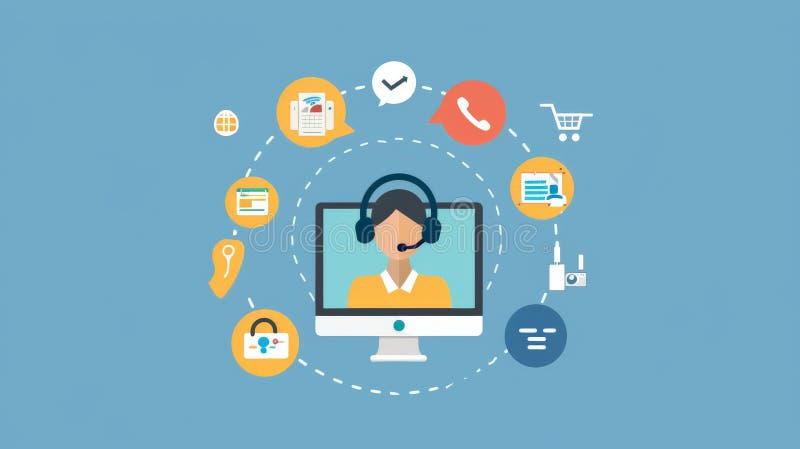 Customer Service, Support Call Center, Hotline Operator Illustration ...