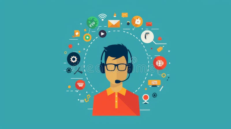 Customer Service, Support Call Center, Hotline Operator Illustration ...