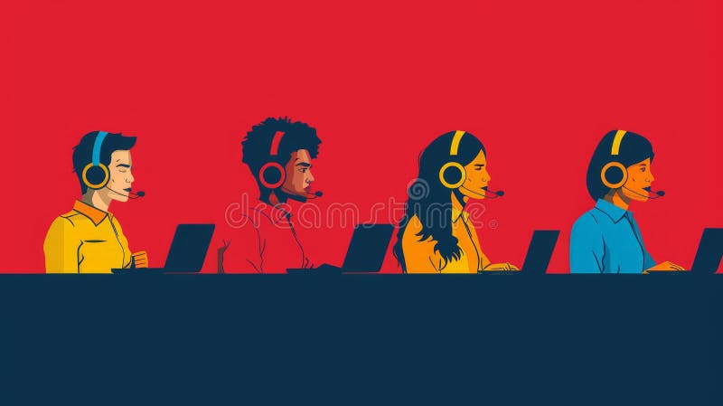 Customer Service, Support Call Center, Hotline Operator Illustration ...