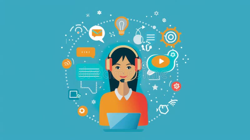 Customer Service, Support Call Center, Hotline Operator Illustration ...