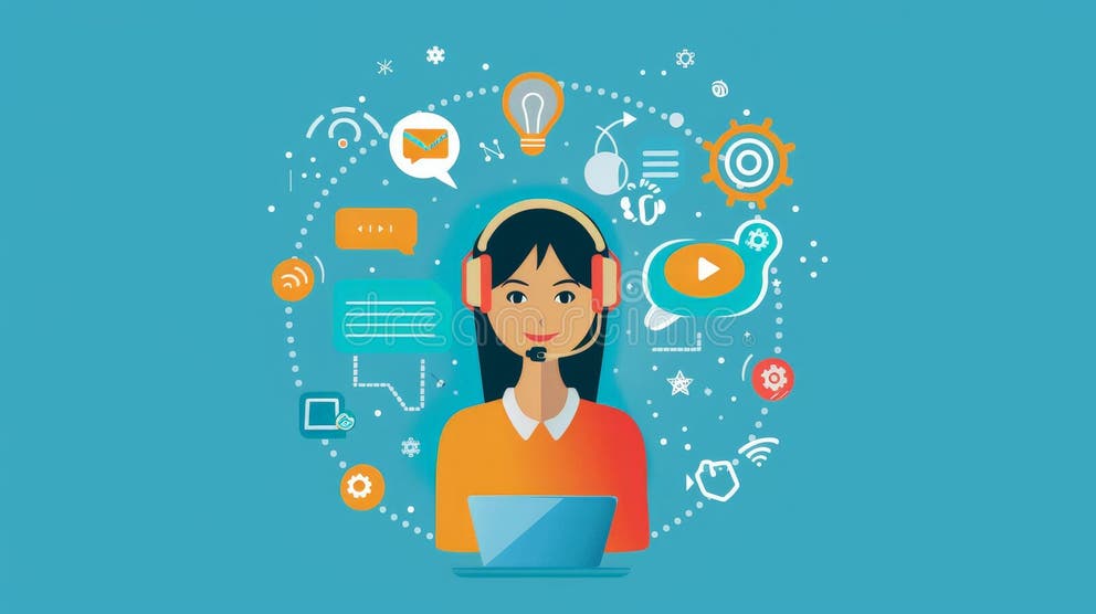 Customer Service, Support Call Center, Hotline Operator Illustration ...