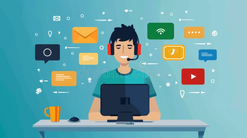 Customer Service, Support Call Center, Hotline Operator Illustration ...