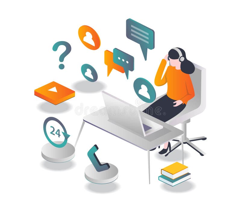 Customer Service Support 24 Hours Stock Vector - Illustration of icon ...