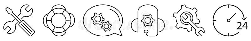 Customer Service and Support Icon Set Stock Vector - Illustration of ...