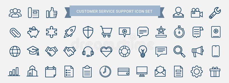 Customer Service Support Line Art Icons Ideas Stock Vector ...