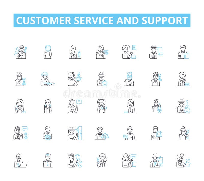 Customer Service and Support Linear Icons Set. Satisfaction, Empathy ...