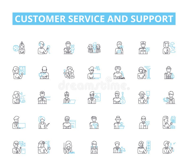 Customer Service and Support Linear Icons Set. Satisfaction, Empathy ...