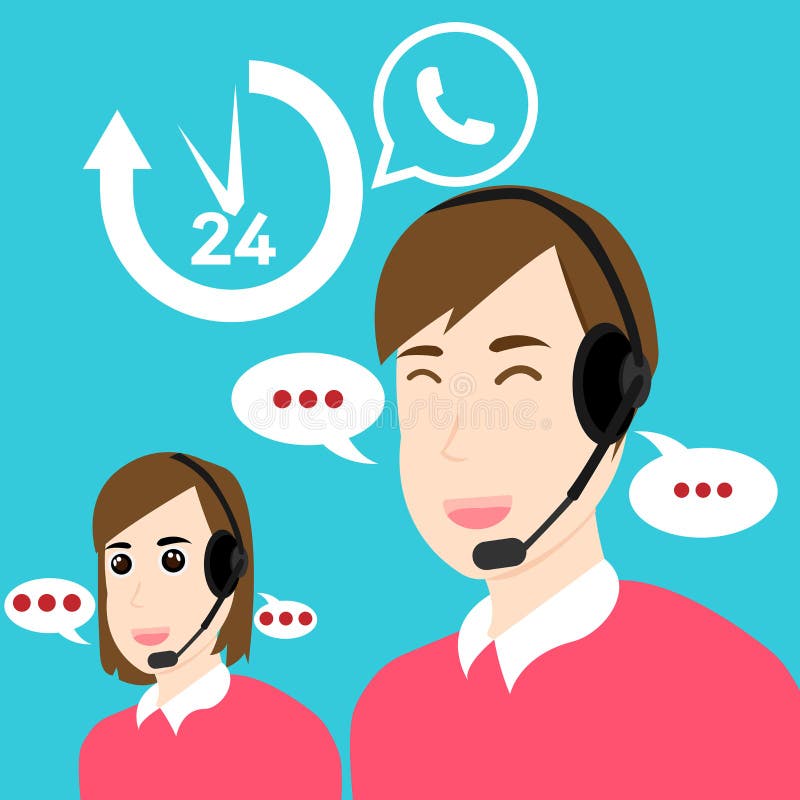 Customer Service and Support Open 24 Hours Stock Illustration ... Customer Service and Support Open 24 Hours Stock Illustration ...