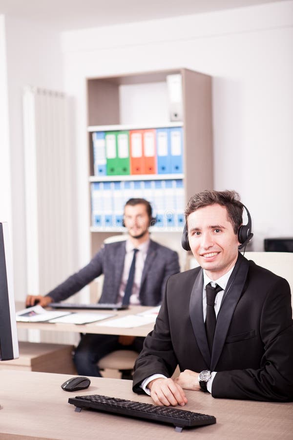 Customer Service Support Working in the Office Stock Image - Image of ...