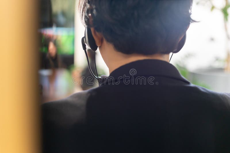 Customer Service Talking and Helping the Client. a Call Center of ...