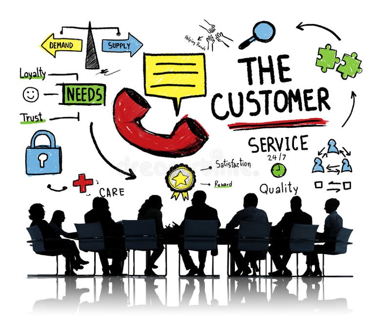 The Customer Service Target Market Support Assistance Concept Stock ...