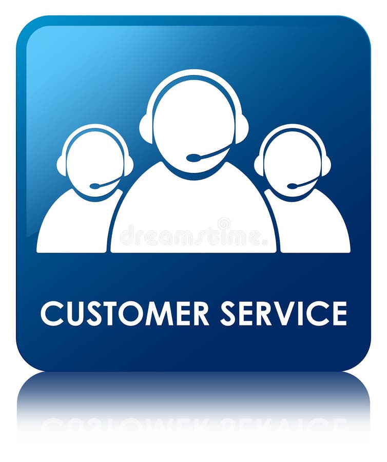 Customer Service (team Icon) Blue Square Button Stock Illustration ...