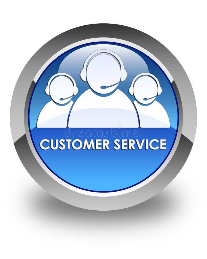Customer Service (team Icon) Glossy Blue Round Button Stock ...