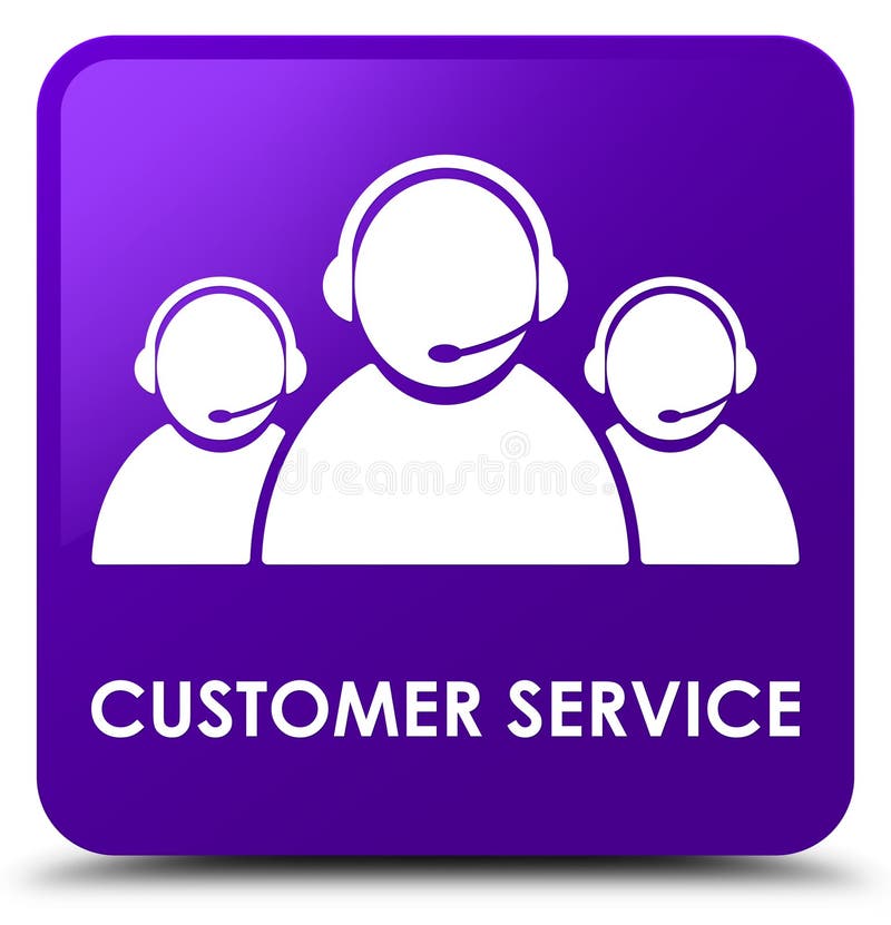 Customer Service (team Icon) Purple Square Button Stock Illustration ...