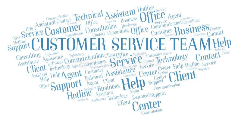 Customer Service Team Word Cloud Stock Illustration - Illustration of ...