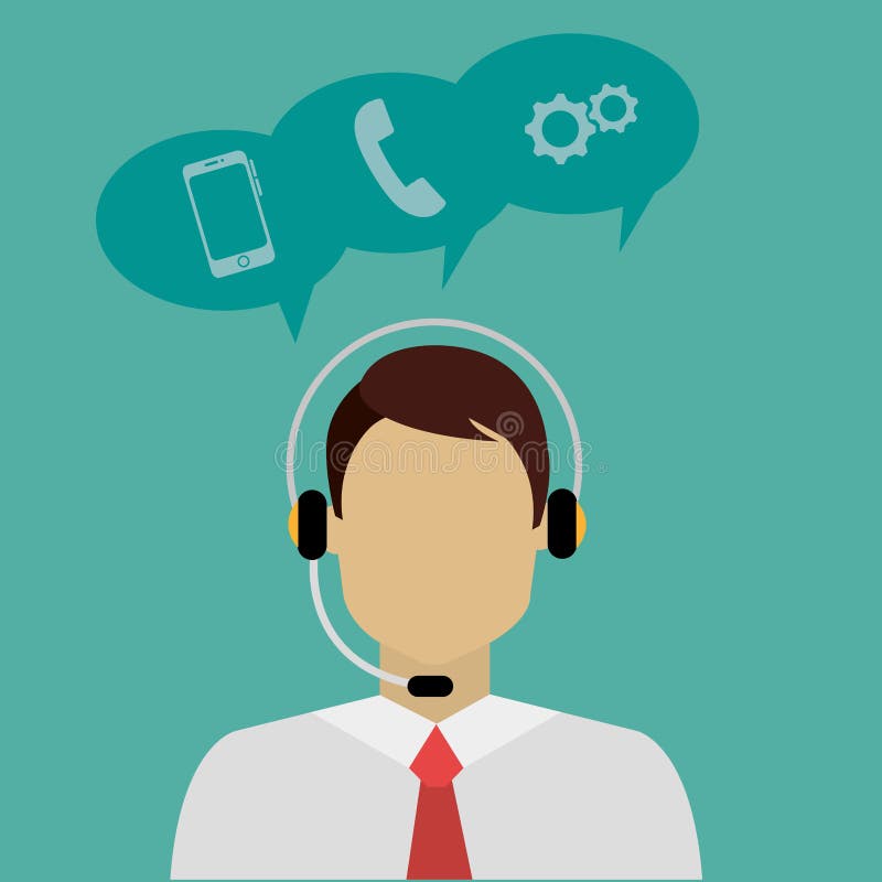 Customer Service and Technical Support Stock Vector - Illustration of ...