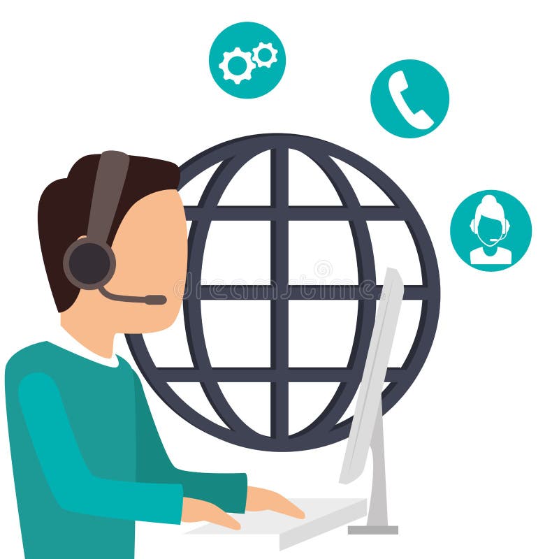 Customer Service and Technical Support Stock Vector - Illustration of ...