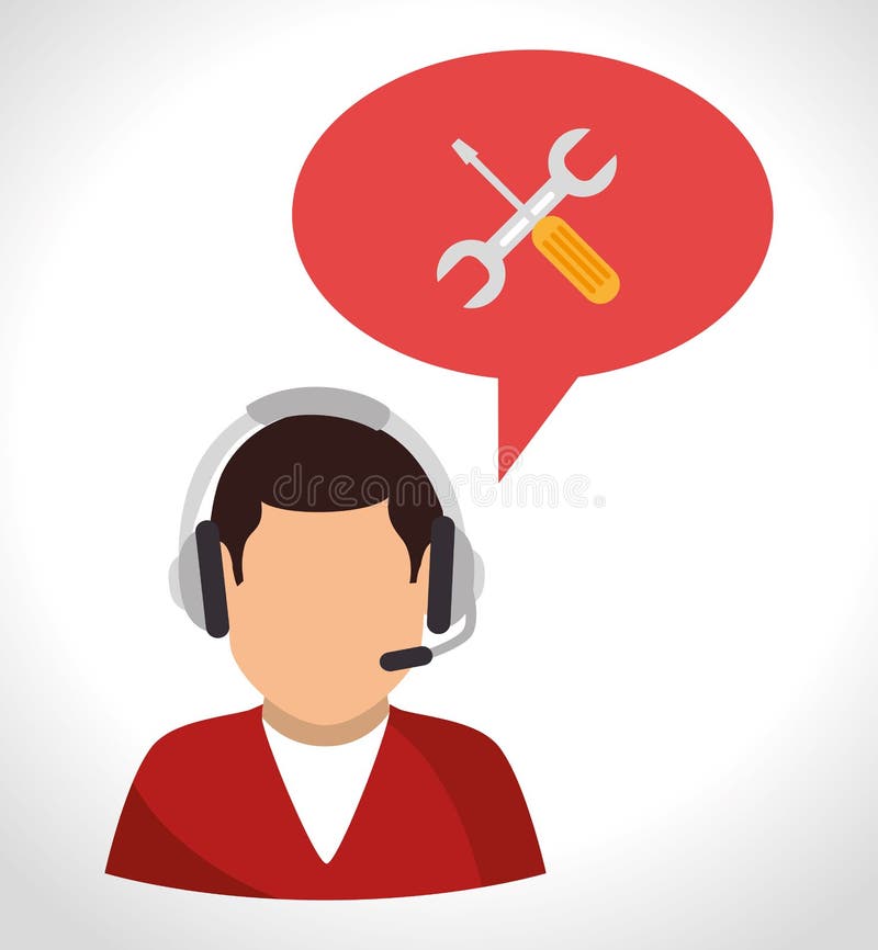 Customer Service and Technical Support Stock Vector - Illustration of ...
