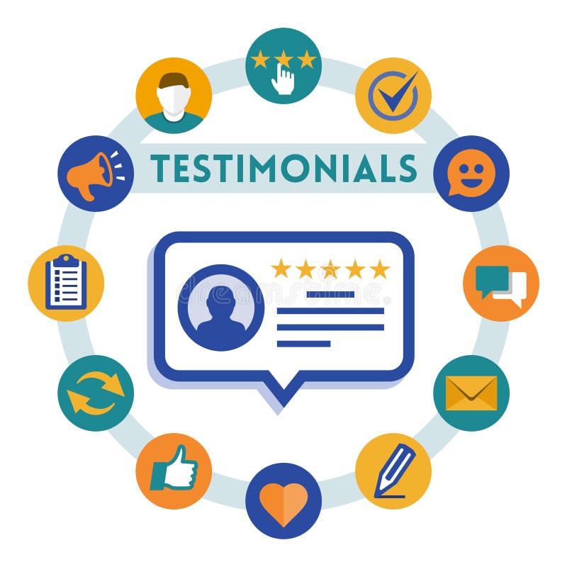 Customer Service and Testimonials Infographic, Flat Style Stock Vector ...