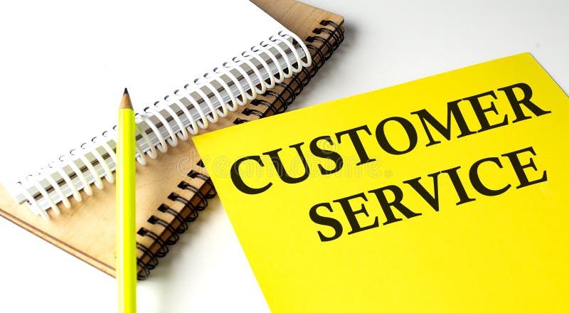Customer Service Text Written Yellow Paper Notebook Stock Photos - Free ...