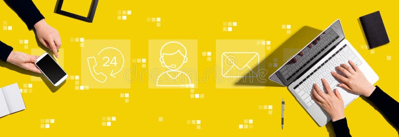 Customer Service Theme with People Working Together Stock Image - Image ...