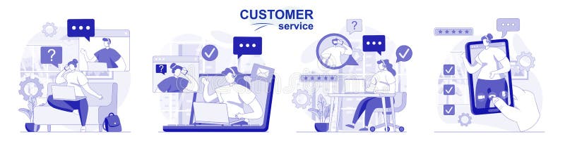Customer Service Web Illustrations Stock Vector - Illustration of ...