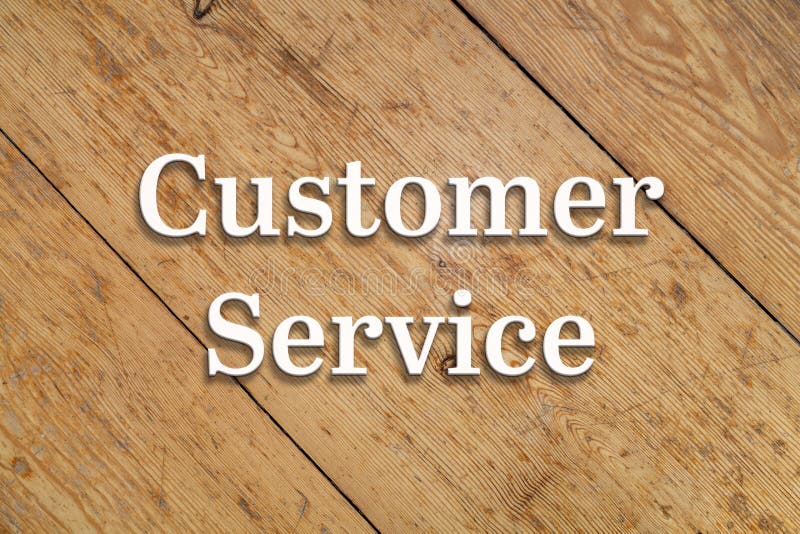 `Customer Service` White Text on a Wooden Background. Stock Image ...