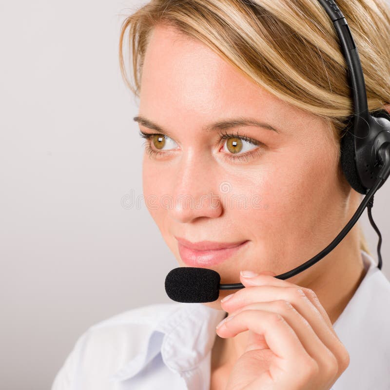 Customer Service Woman Call Operator Phone Headset Stock Image - Image ...