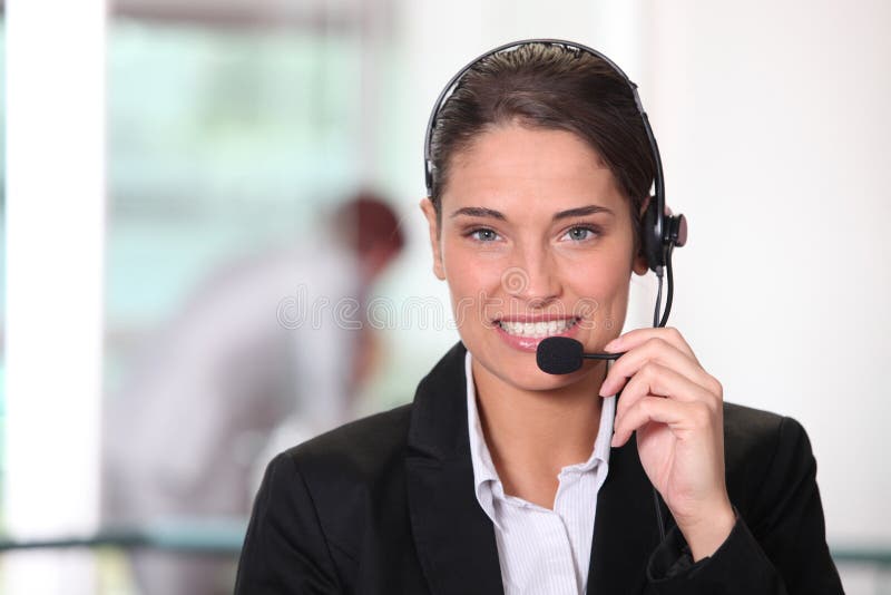 Customer Service Woman Telephoning Stock Photo - Image of brown, 3035: ...