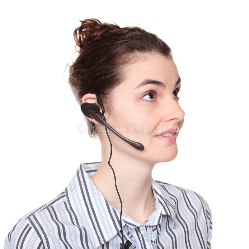Customer Service - Woman Wearing Headset Stock Photo - Image of young ...