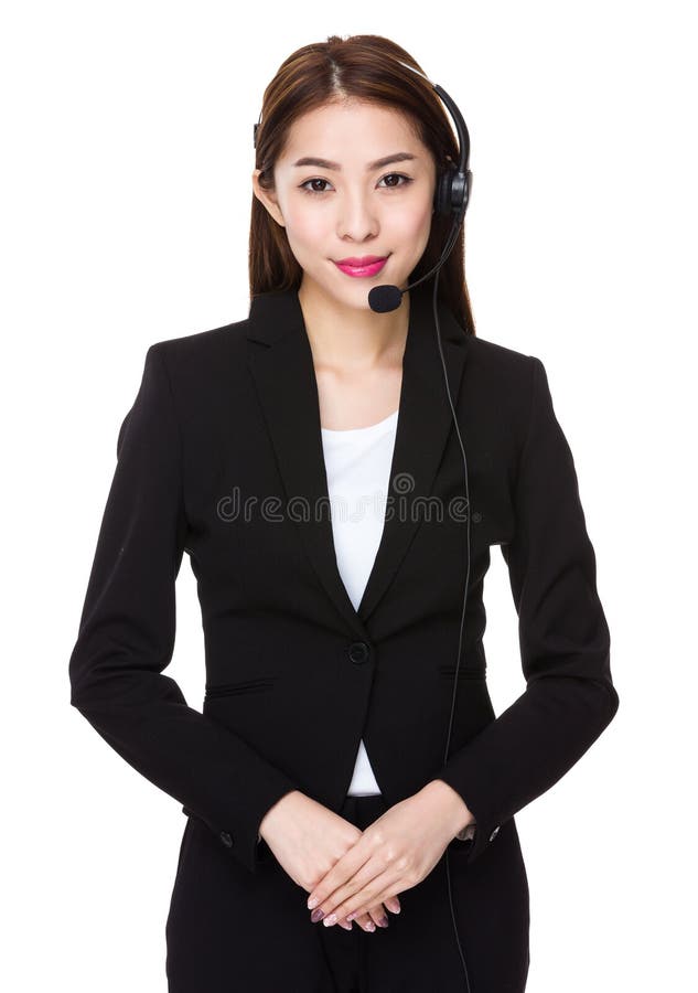 Customer Services Assistant Stock Photo - Image of background, girl ...