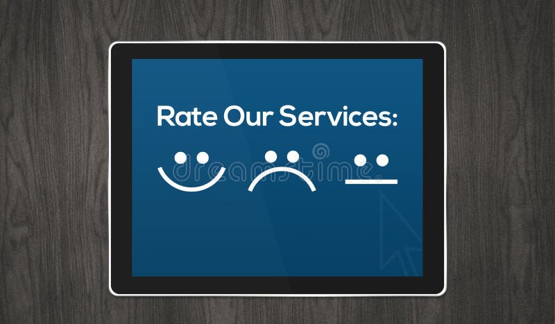 Customer Services Concept with Icons in Tablet Stock Illustration ...