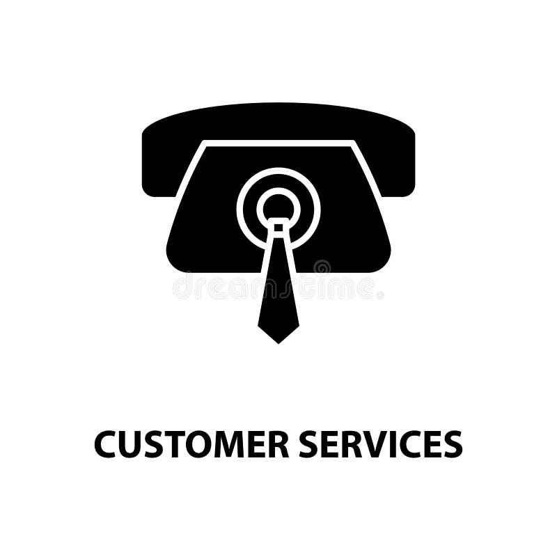 Customer Services Icon, Black Vector Sign with Editable Strokes ...