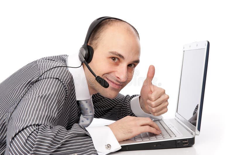 Great Male Customer Service Stock Photo - Image of happy, hotline: 17132422