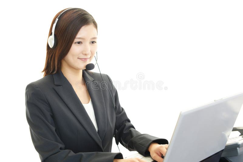 Customer services operator stock image. Image of isolation - 44903805