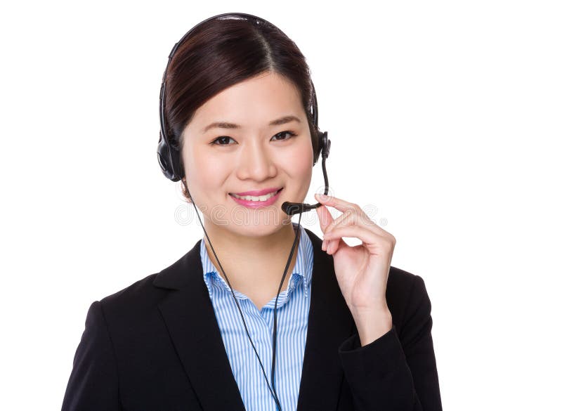 Man with Head Phone Providing Customer Service Stock Image - Image of ...