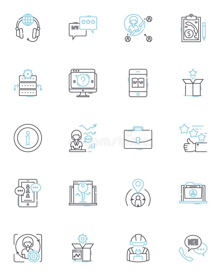 Customer Servicing Linear Icons Set. Communication, Satisfaction ...