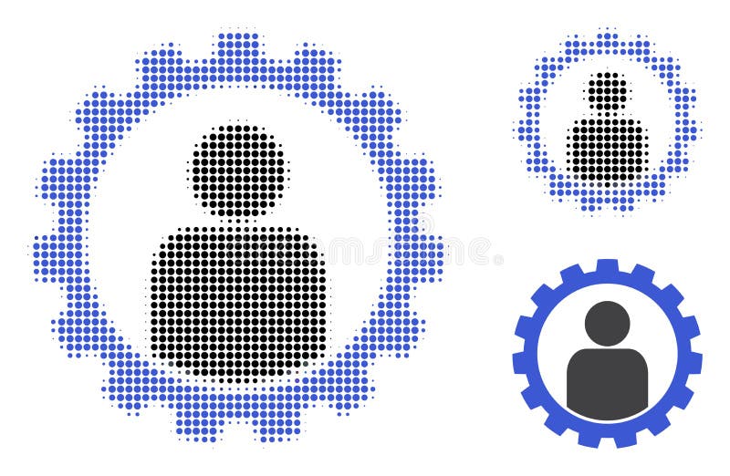 Customer Setup Gear Halftone Dotted Icon Stock Vector - Illustration of ...