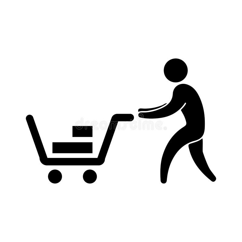 Customer Shopping Cart Shipment Icon. Simple Black Vector Graphics ...